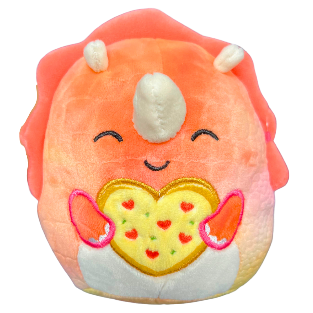 Squishmallows 5 Inch Valentine Trinity The Triceratops Holding Heart ...